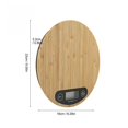 5kg/1g Round Bamboo Baking Scale Wood LED Display Electronic Kitchen ...