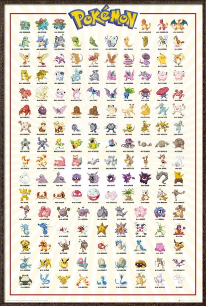 Original 150 Pokemon Poster