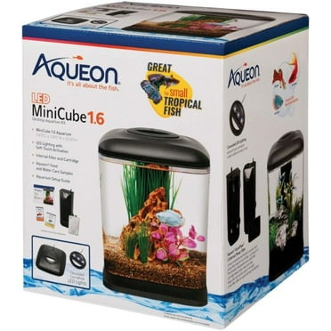 Aqueon MiniBow Aquarium LED Starter Kit, 1 Gallon, Black - Walmart.com