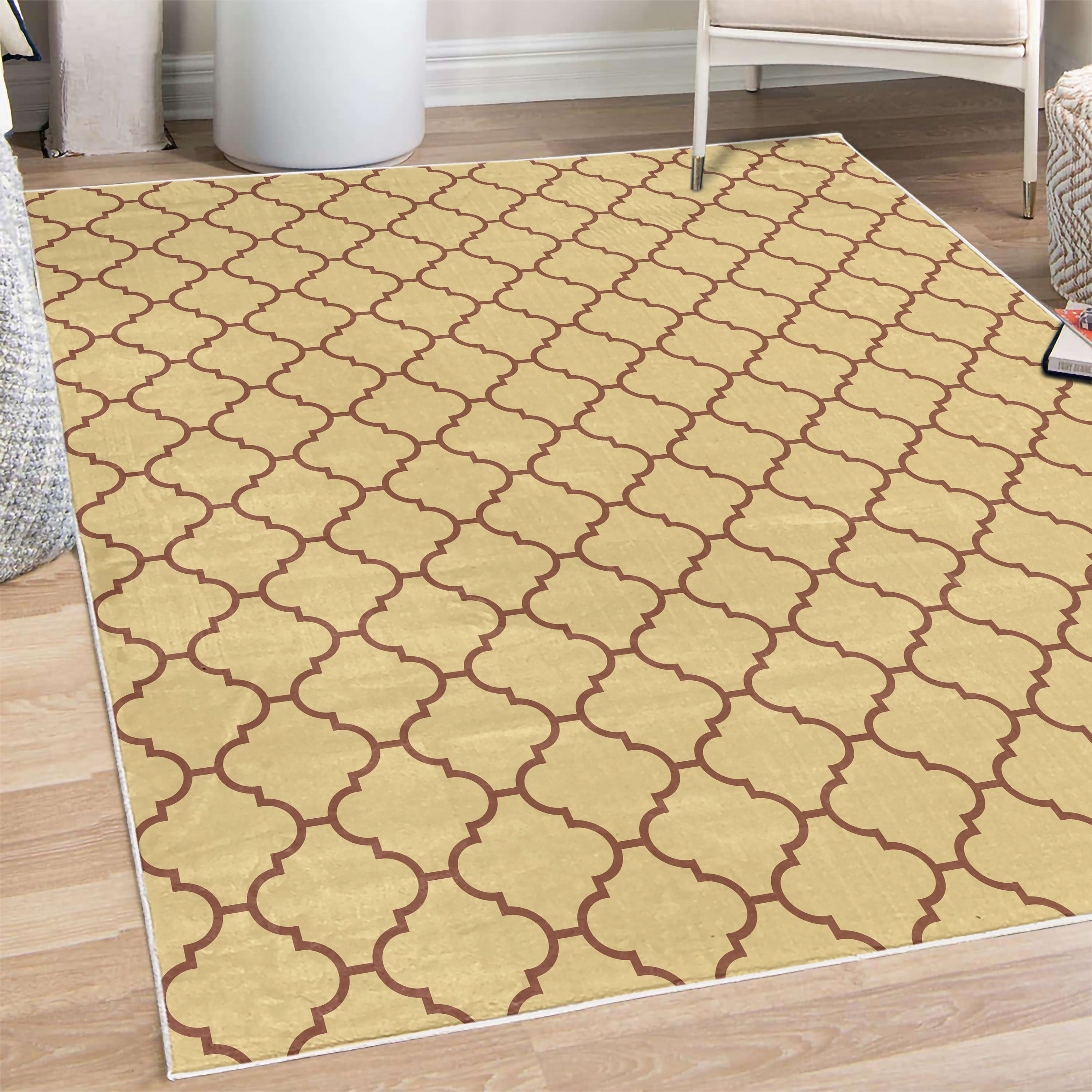 Geometric Decorative Rug, Simple Monochrome Patterns Linked Forms on ...