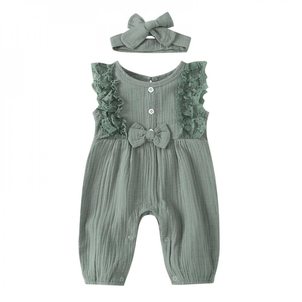 Mjbaby Baby Clothing Newborn Baby Jumpsuit Lace Sleeveless Lace One ...