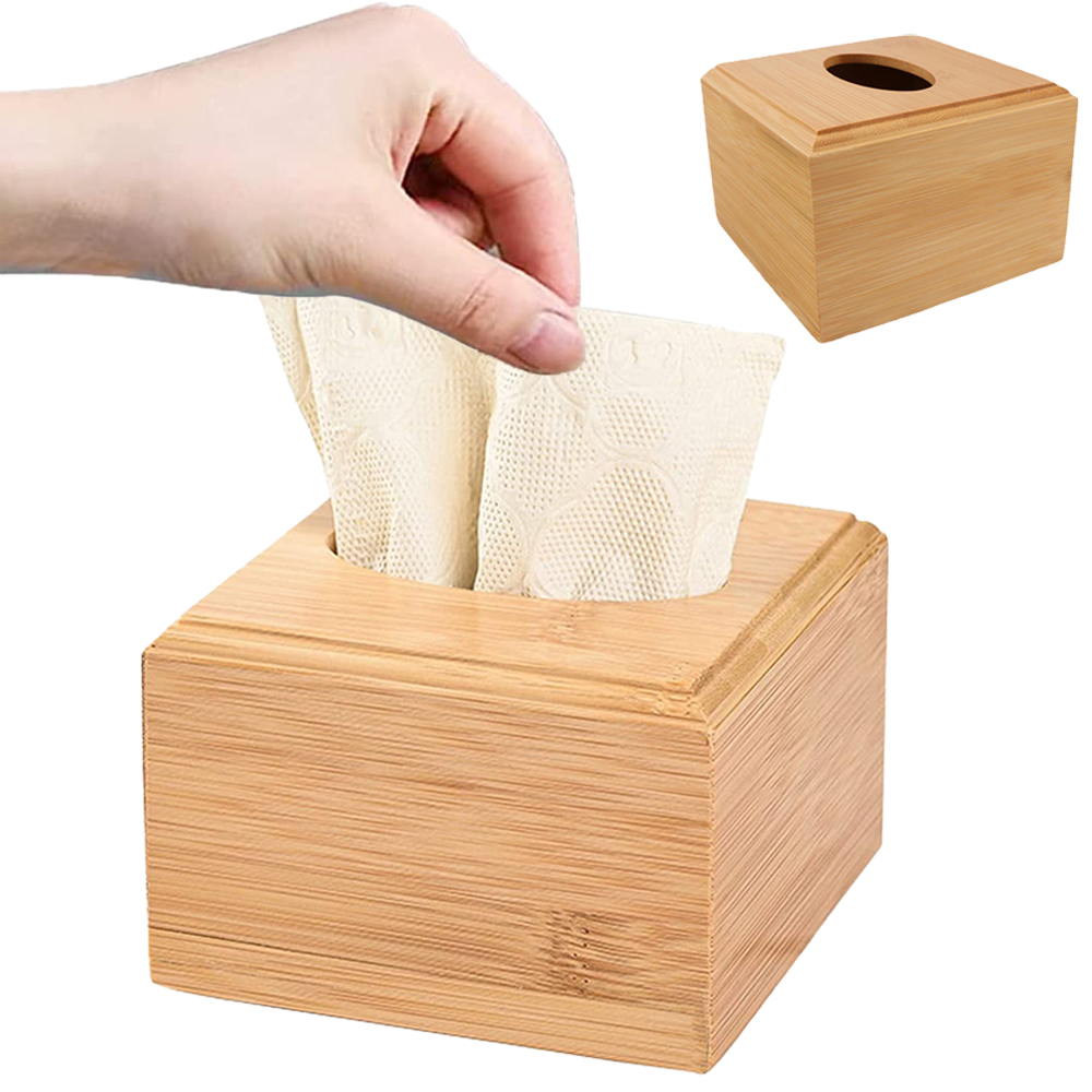 Bamboo Tissue Box Holder Tissue Box Cover for Bathroom Dining Room ...
