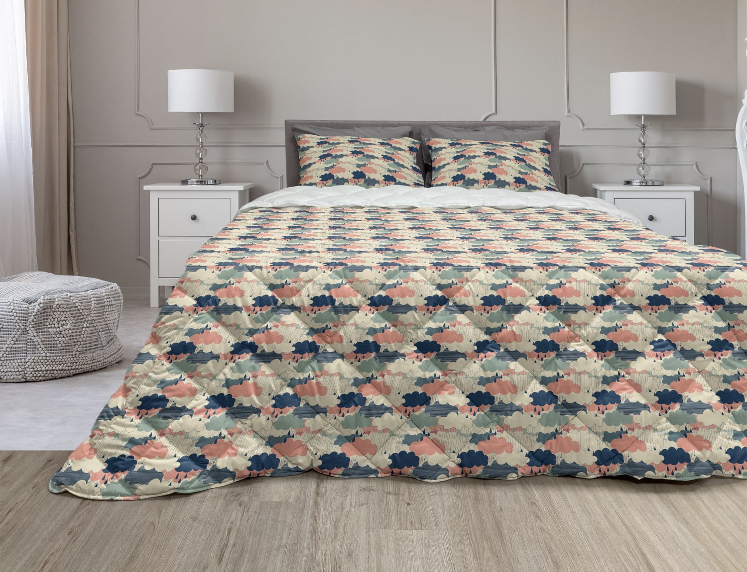 Autumn Comforter & Sham Bedding Set, Artisan Rain Cloudbursts Set ...