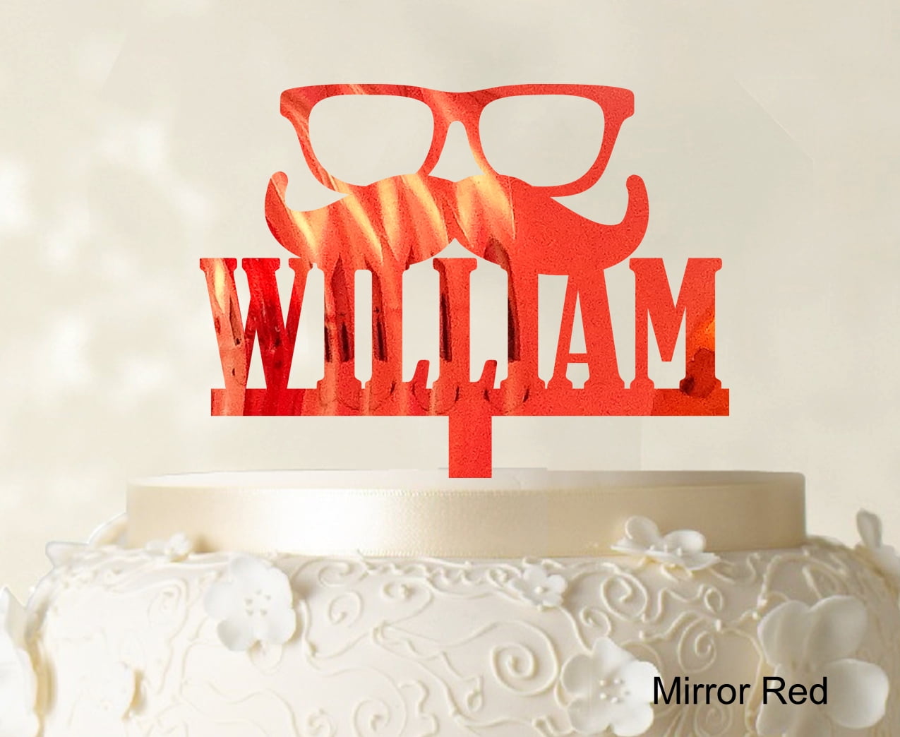 "Personalized Name Cake Topper Personalized Mirror Cake Topper Color ...