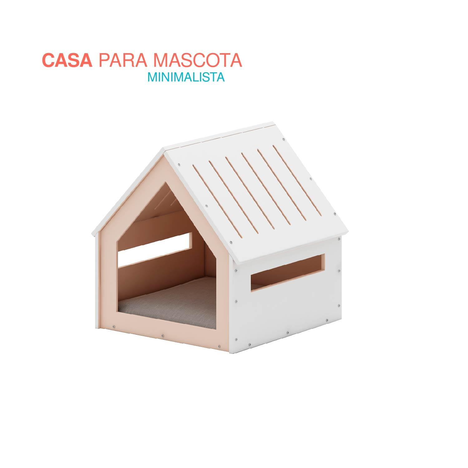 Casa para mascota Poli Pets PP-CPMMWH 60.5x63x62.2cm blanco 6.49 pulg ...