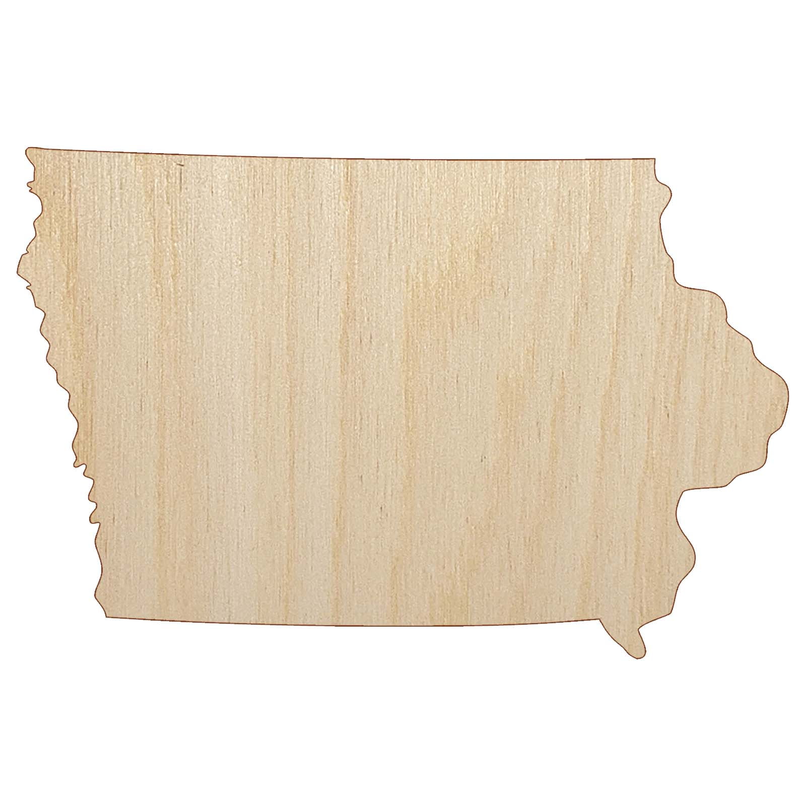 Iowa State Silhouette Wood Shape Unfinished Piece Cutout Craft DIY ...