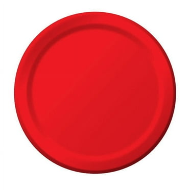 Classic Red Round Paper Banquet Plates 24 Count for 24 Guests - Walmart.com