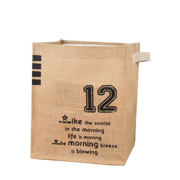 Jute Storage Box Foldable Waterproof Film Easy Cleaning Mild Texture ...
