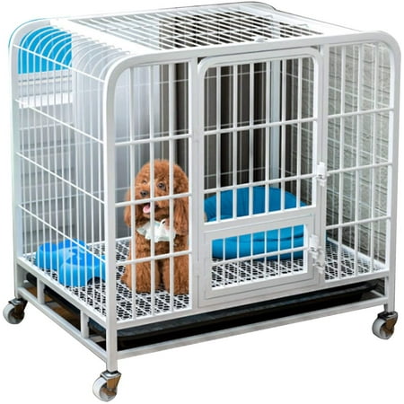 Metal Dog cage Indoor Small and Medium Sized Kennel with Toilet Teddy ...