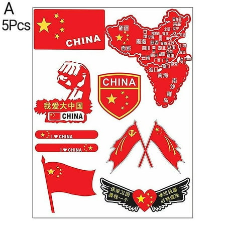 5 Sets China Flag Sticker Multiple Styles Bright Color Waterproof ...