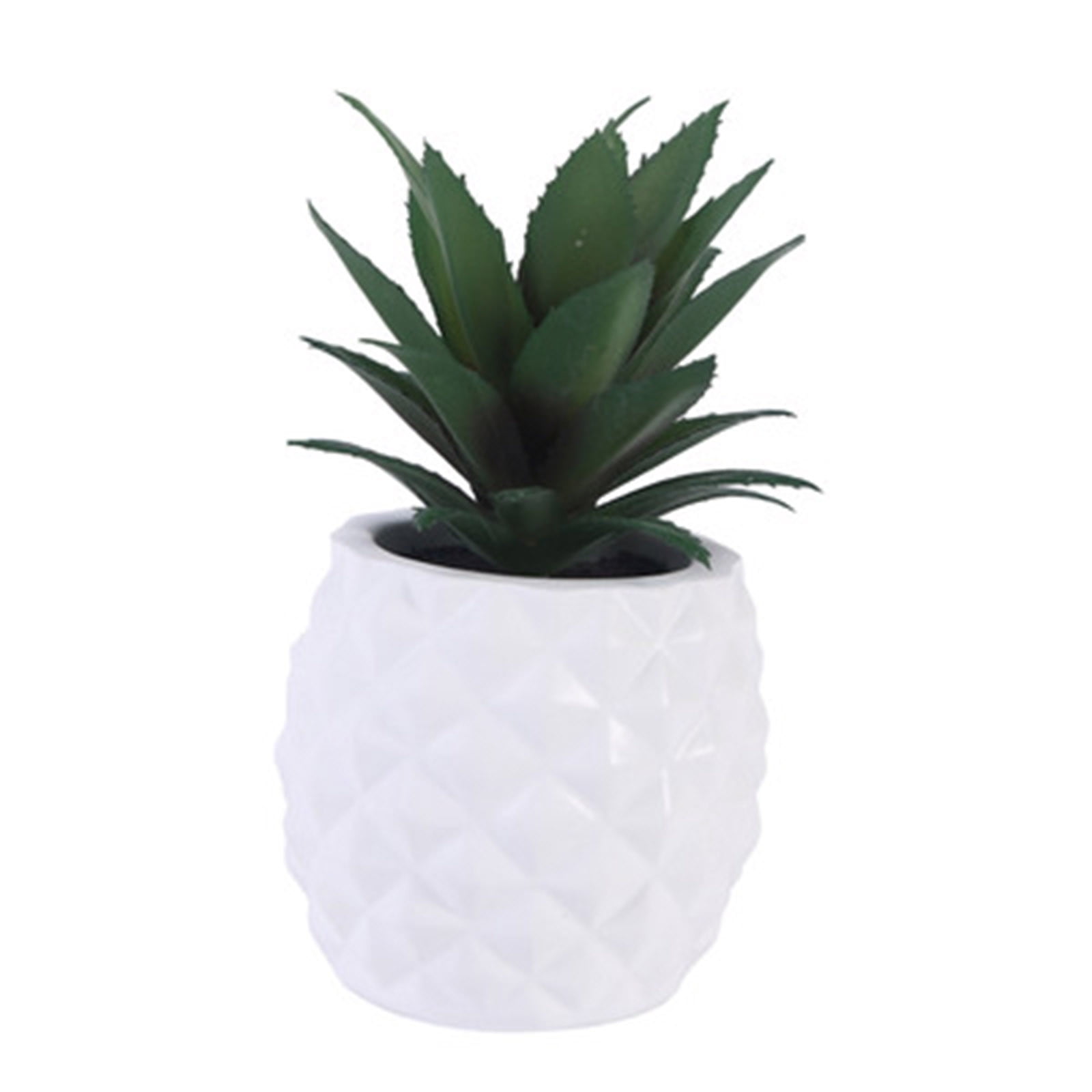 Flowerpots with Dish Ceramic, Resin Decoration Pineapple Plant Green ...