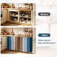 Blue Brown Cabinet Curtains 35''x35'', Farmhouse Wood Grain Vintage ...