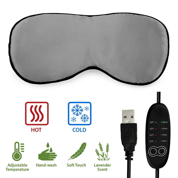 Heated cold Eye Mask with USB Temperature Control Cooling Gel for Puffy ...