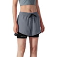 CAIVO Women Plus Size Two Layer Athletic Shorts Flowy Fit Secure Inner ...