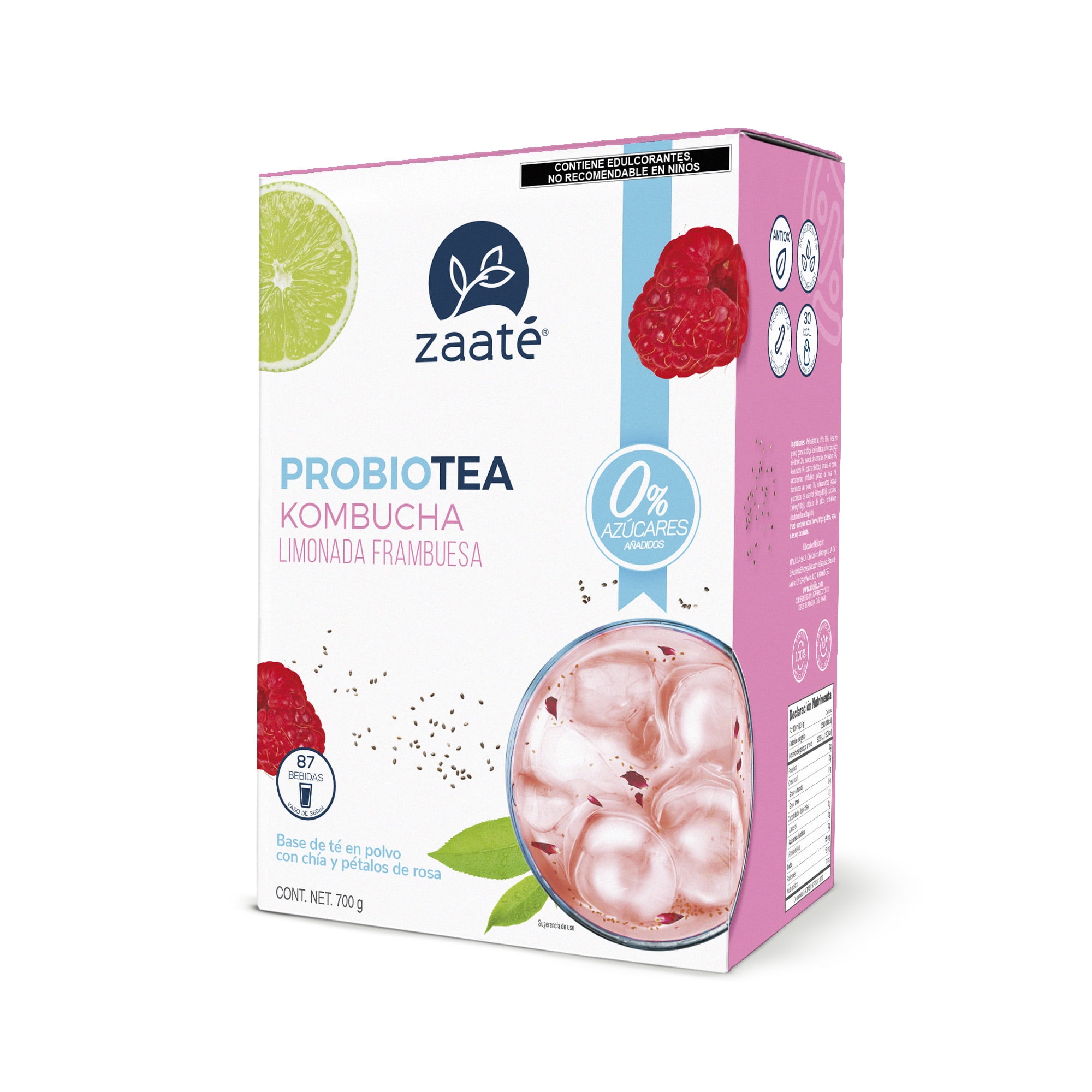 TÉ ZAATÉ PROBIO TEA KOMBUCHA LIMONADA FRAMBUESA 0% AZÚCAR | Bodega ...