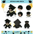 DolliBu Long Leg Black Bear Graduation Plush Toy - Soft Plush ...