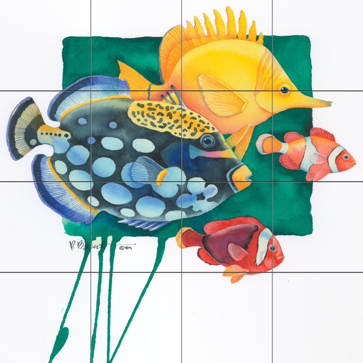 Tile Mural Bathroom Backsplash - PB- Clownfish - by Paul Brent ...