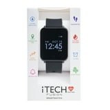 iTech Fusion Unisex Smart Watch & Fitness Tracker Black Case & Black ...