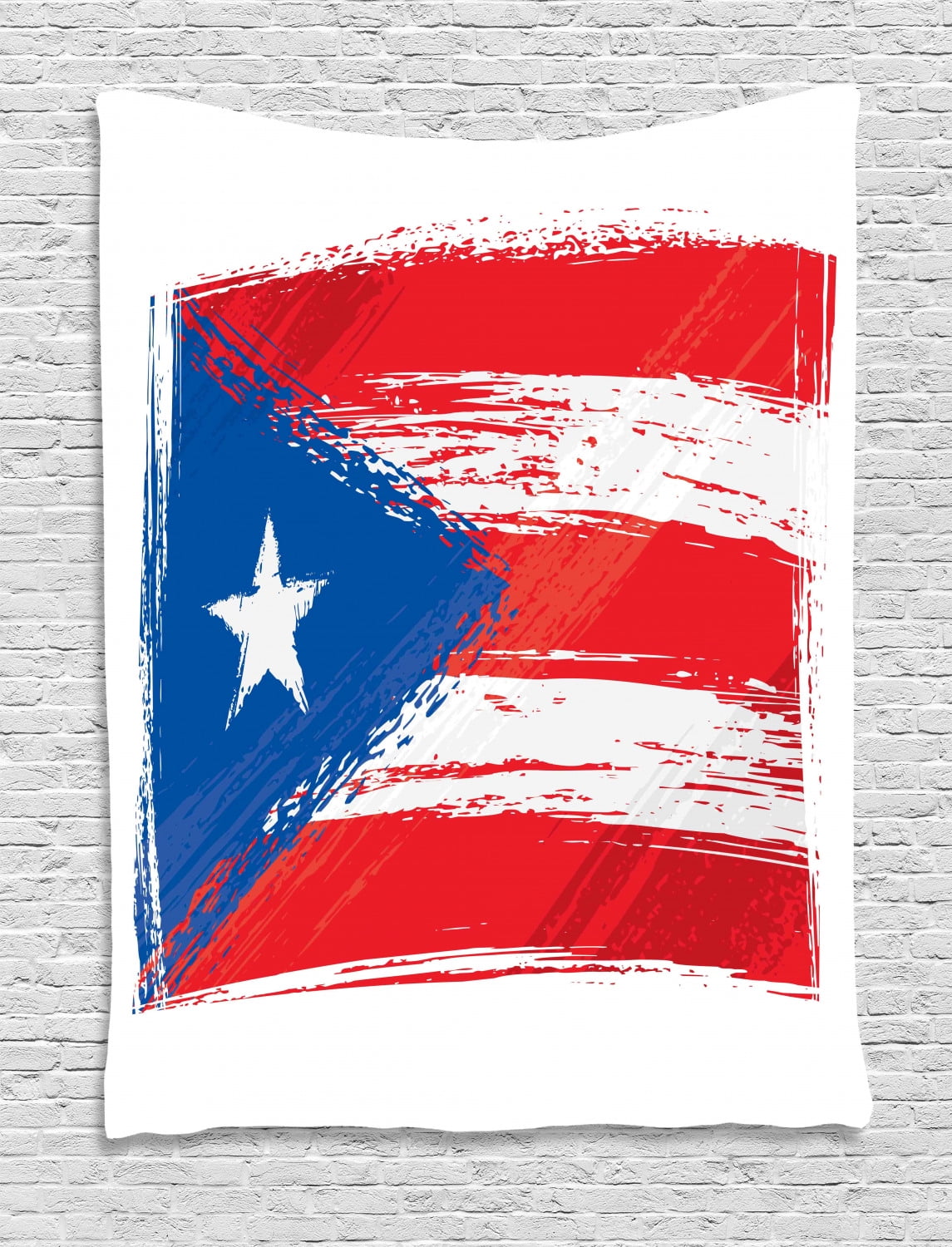 Puerto Rico Tapestry, Sketch Hand-drawn Style National Country Flag ...
