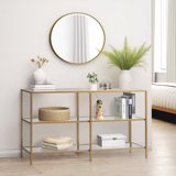 Winado Large Console Table with 3 Shelves, Gold Hallway Table, Narrow ...
