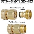 Brass Hose Quick Connect, 3/4 Inch GHT Thread Garden Hose Quick ...