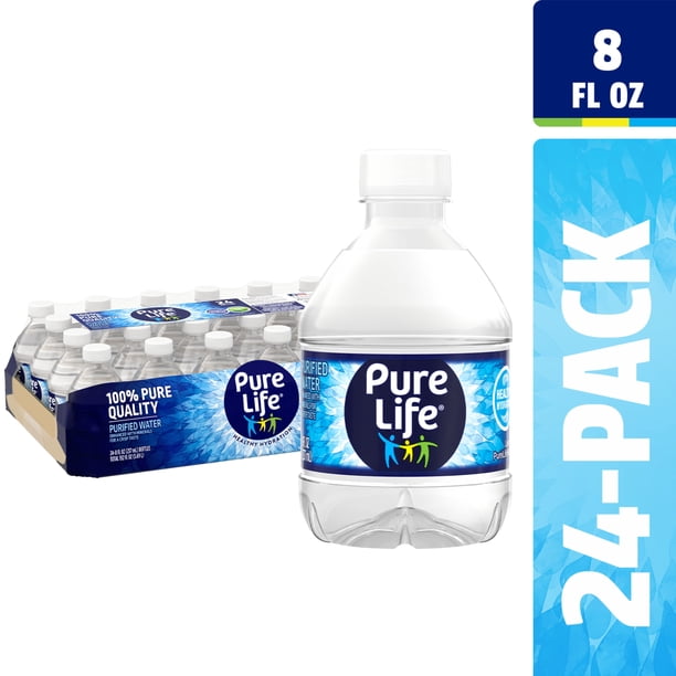 Pure Life Purified Water, 8 Fl Oz, Plastic Bottled Water (24 Pack ...