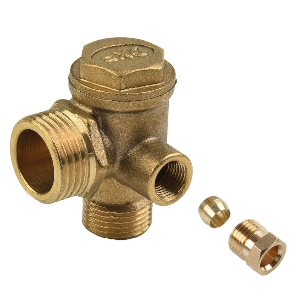 G1/2 Air Compressor 3-Port Brass Male Threaded Check Valve Connector ...
