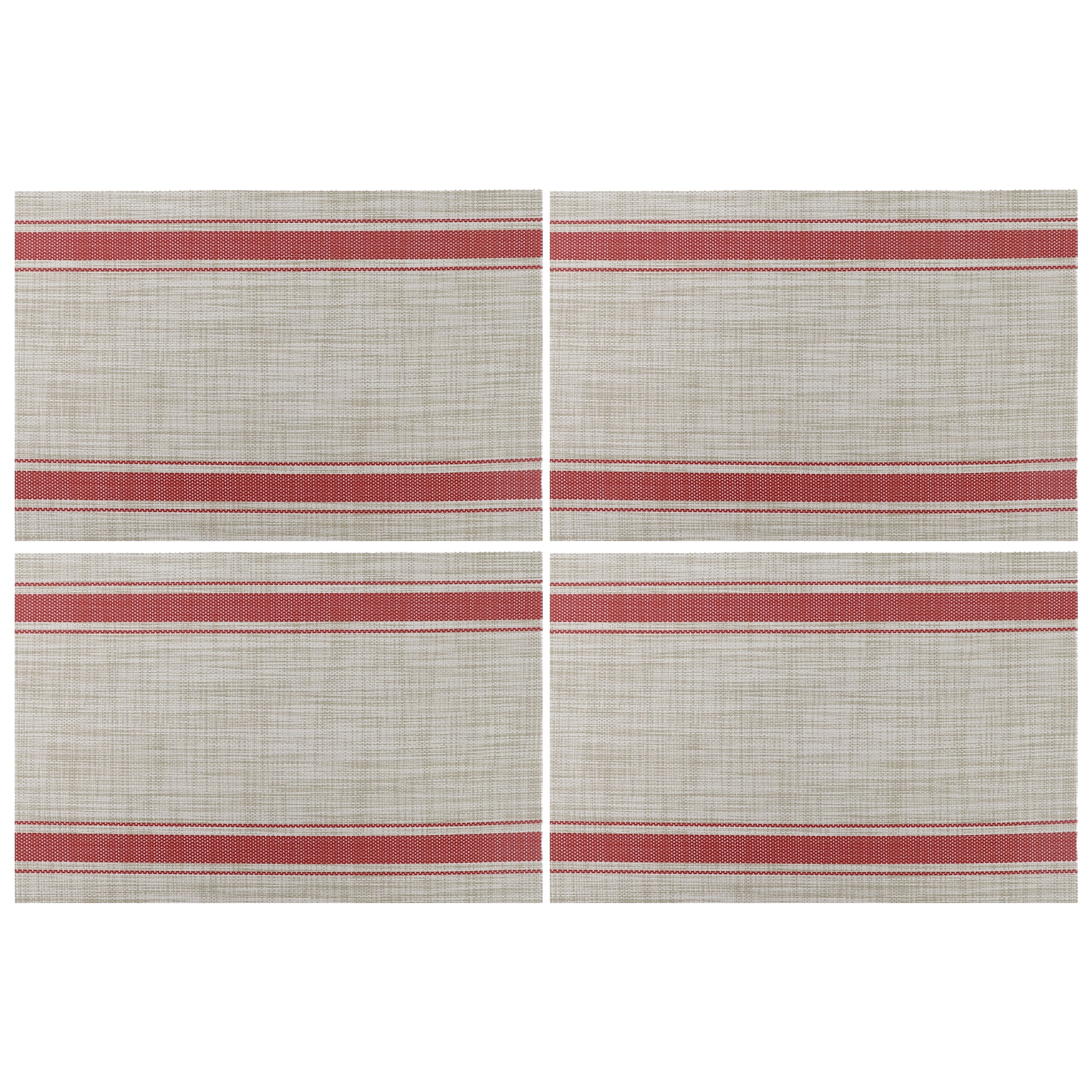 Click here for Unique Bargains 4 Pcs Double Stripe Pattern Placem... prices