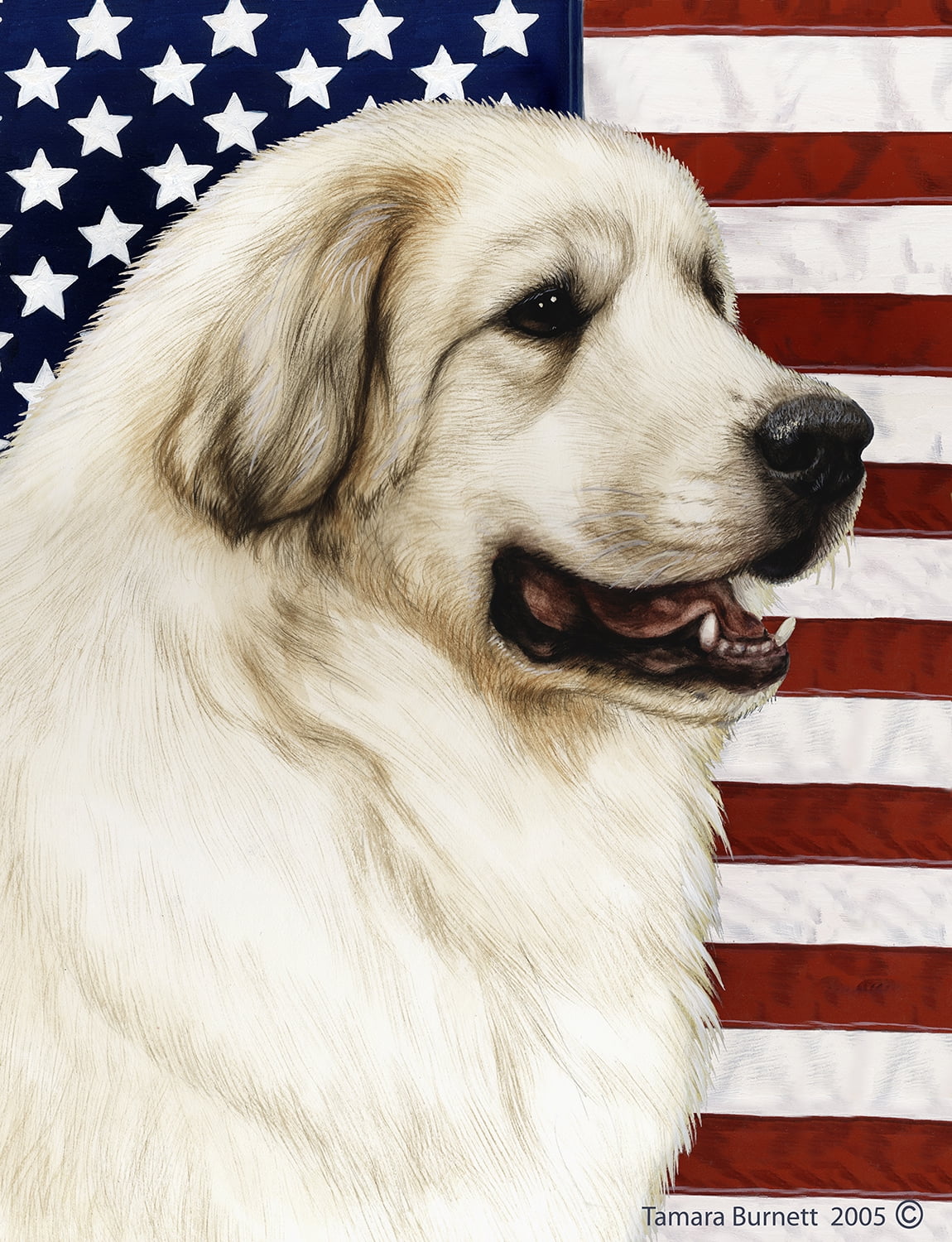 Great Pyrenees - Best of Breed Patriotic II Garden Flags - Walmart.com