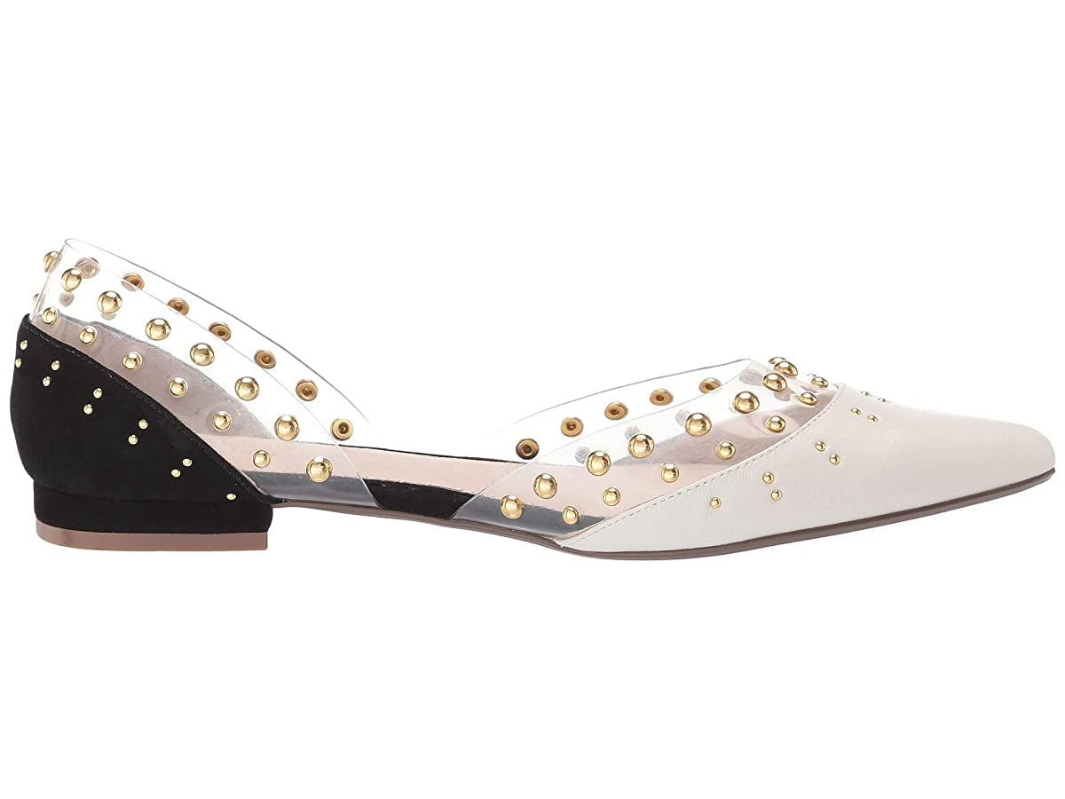 Cecelia New York Min Ballet Flats Black White Clear Chic Pointy ...