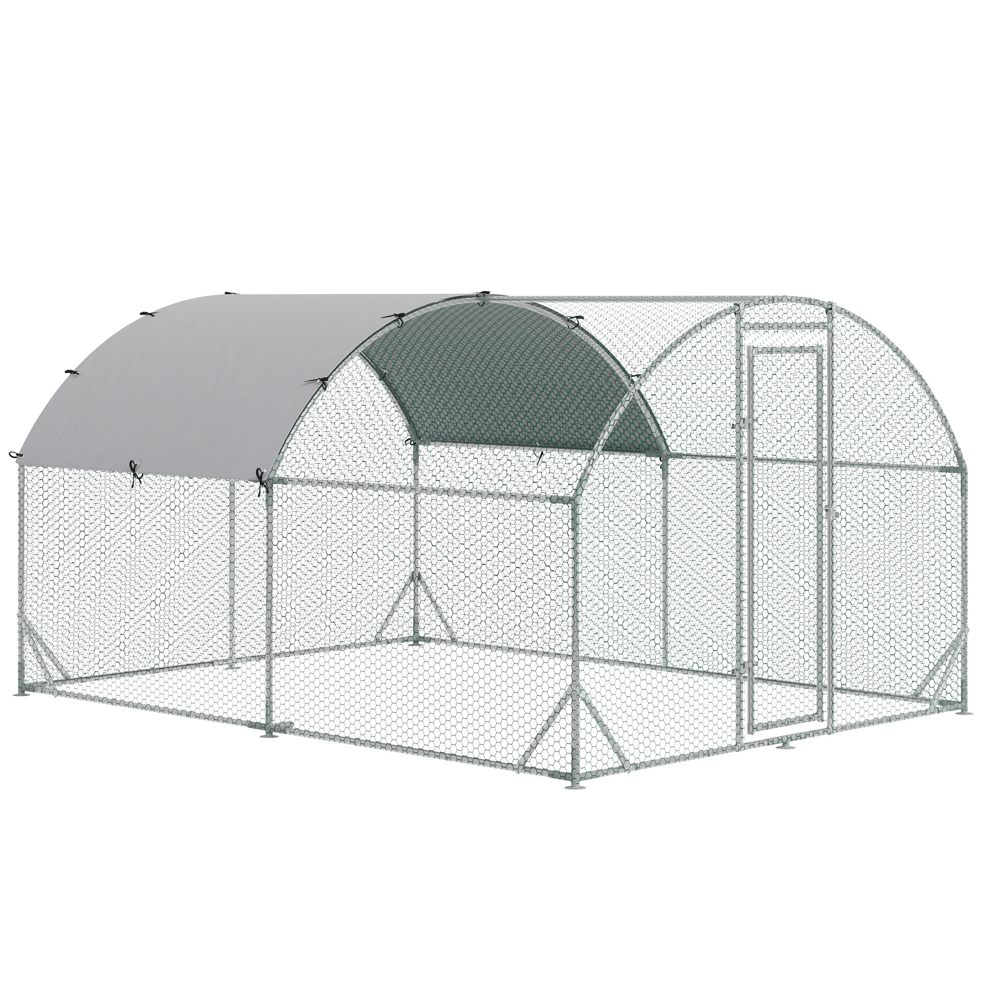 Click here for Pawhut Galvanized Large Metal Chicken Coop Cage 9.... prices