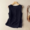 breaise Womens Linen Embroidered Tank Tops Summer Crewneck Sleeveless ...