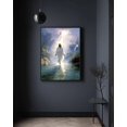 Affixzi Walking on Water Poster, Hyper-Realistic Mountains River Light ...