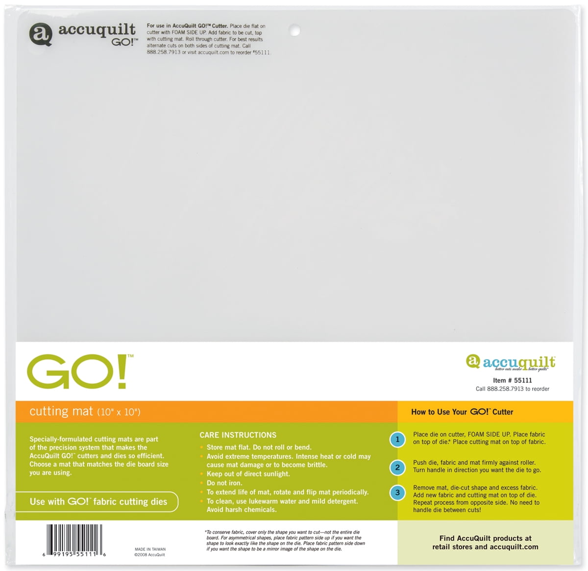 AccuQuilt GO! Cutting Mat-10"X10" - Walmart.com