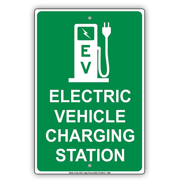 Electric Vehicle Charging Station Reserved Spot With Graphic Alert ...