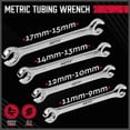 General 4-Piece Flare Nut Wrench Set, Offset End Spanner Metric 9 10 11 ...
