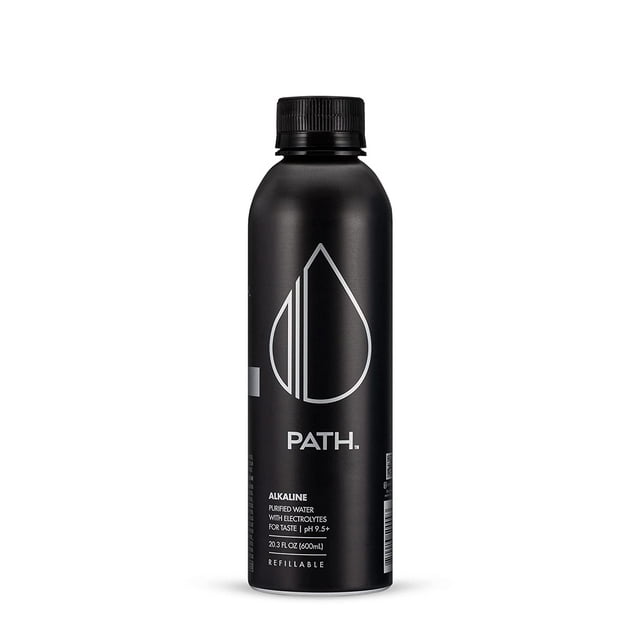 PATH Water Alkaline Bottled Water in Reusable Aluminum Bottle, 20.3 fl ...