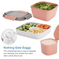 Bento Boxes 2 Packs Pink+Pink 52-oz Salad Lunch Containers with 3 ...