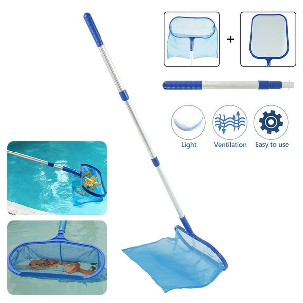 Pool Leaf Net Telescopic Fine Mesh Pool Leaf Skimmer Portable Handheld ...