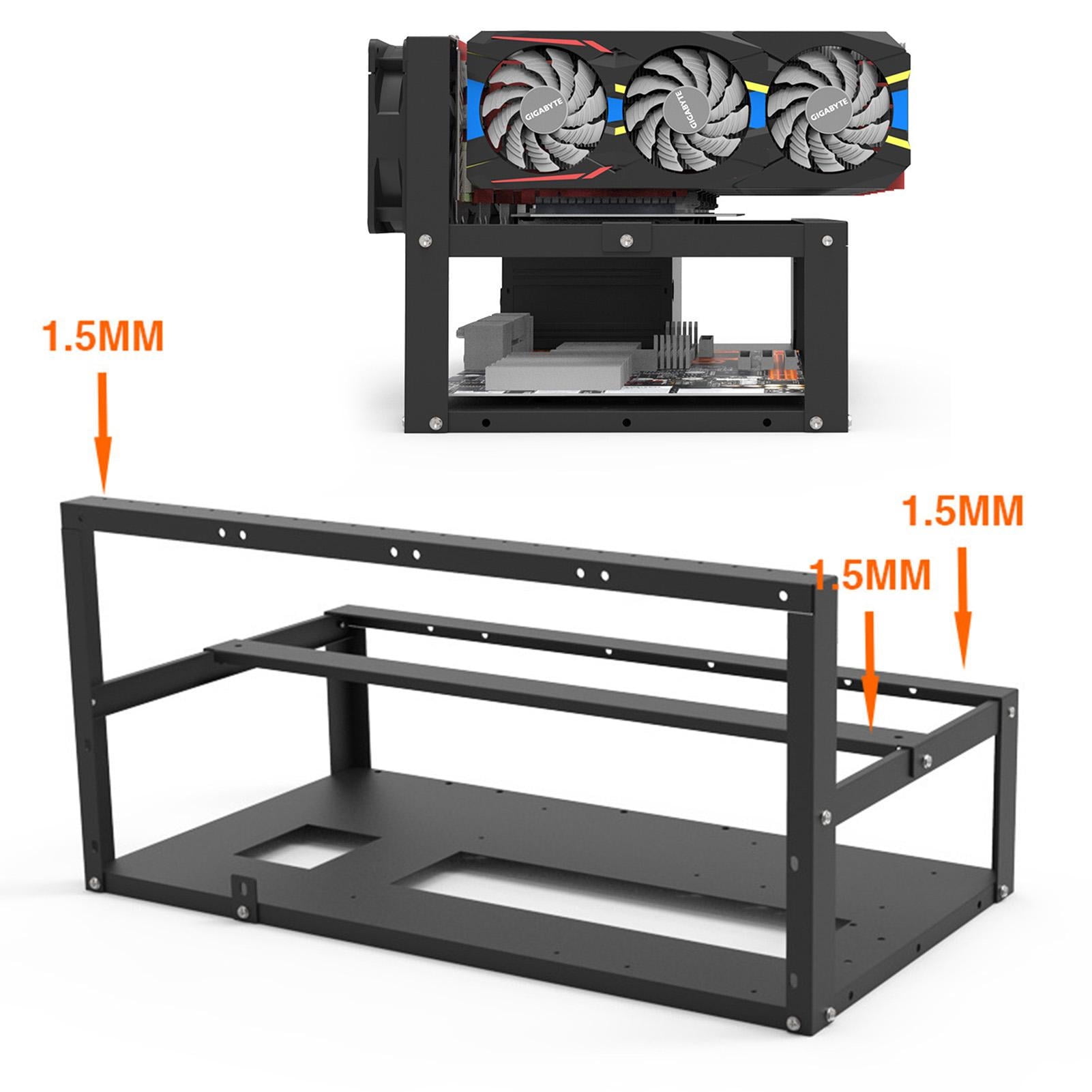 Buy Mining Rig Frame Case Graphics Card Holder 6 GPU Rack Stackable ...