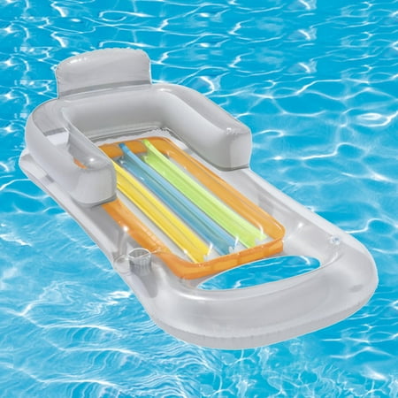 63.4" Inflatable Pool Bed Floating Recliner Swimming Pool Water Hammock ...