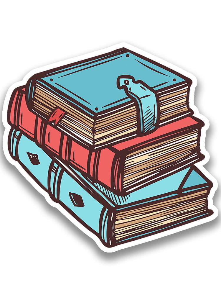 Pile Of Books Sticker -Smartprints Designs, Vinyl Sticker - Walmart.com