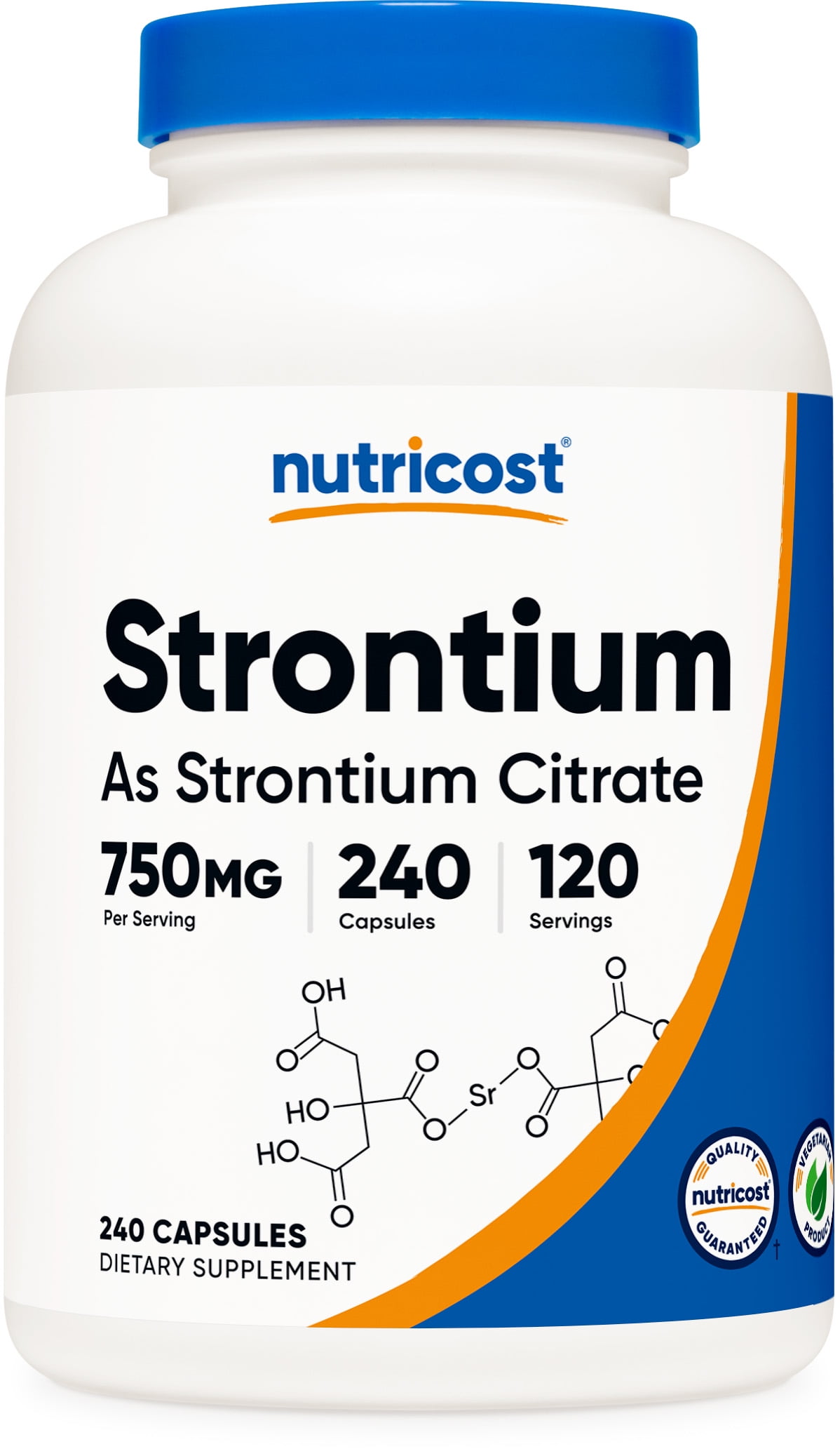 Nutricost Strontium Capsules 750mg, 240 Capsules - Vegetarian, Non-GMO ...