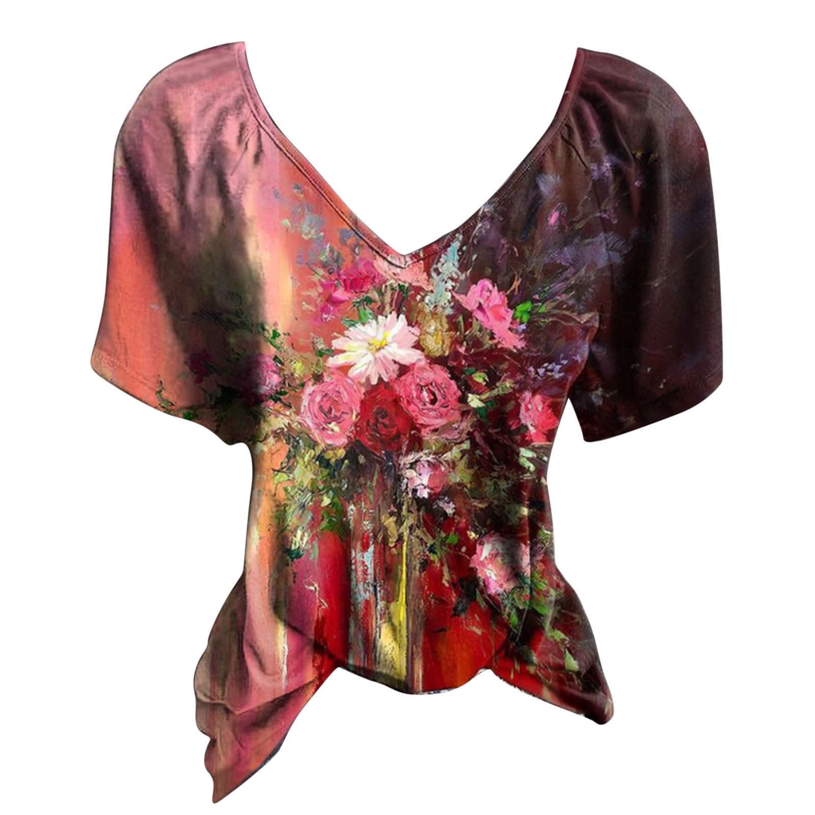 Click here for Birdeem Women Plus Size Short Sleeves V-Neck Print... prices