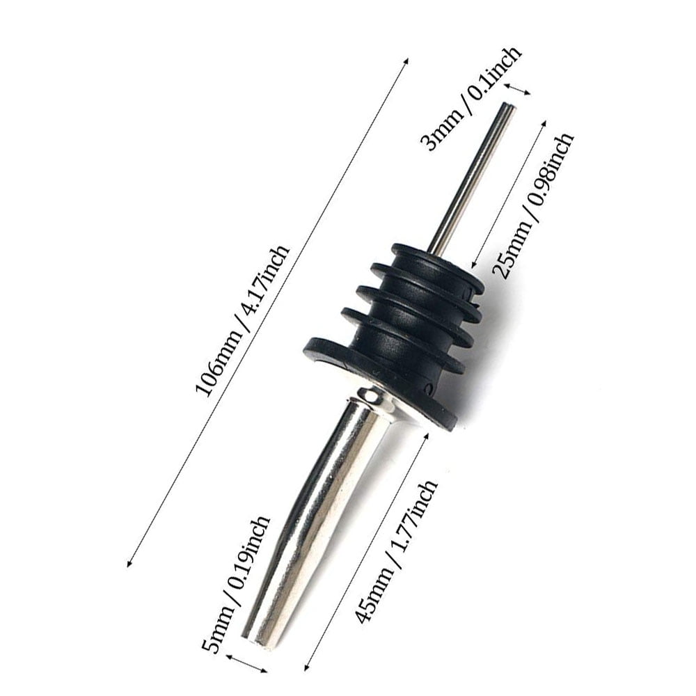 Stainless Steel Liquor Bottle Speed Pourers Tapered Spout with Rubber ...