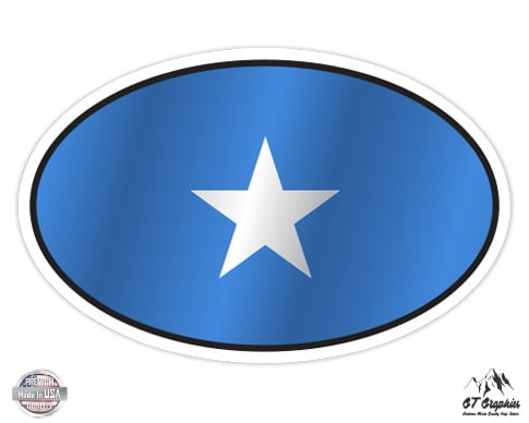 Somalia Flag Oval - 5" Vinyl Sticker - For Car Laptop I-Pad ...