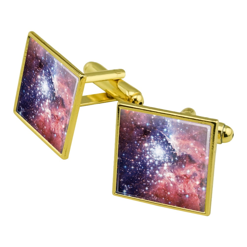 Nebula Space Galaxy Square Cufflink Set - Silver or Gold - Walmart.com