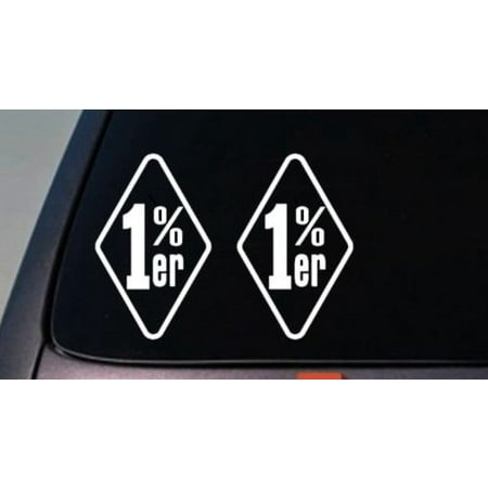 1% ER ONE PERCENTER BIKER VINYL DECAL / STICKER PAIR 6" *C134 ...