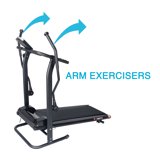 EFITMENT Adjustable Incline Manual Treadmill with Arm Exercisers and ...
