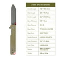 Swiss Tech 7" Ball Bearing Assisted Flipper Pocket Knife, 3" AUS-8 Steel Blade, 4" Handle, Green ...